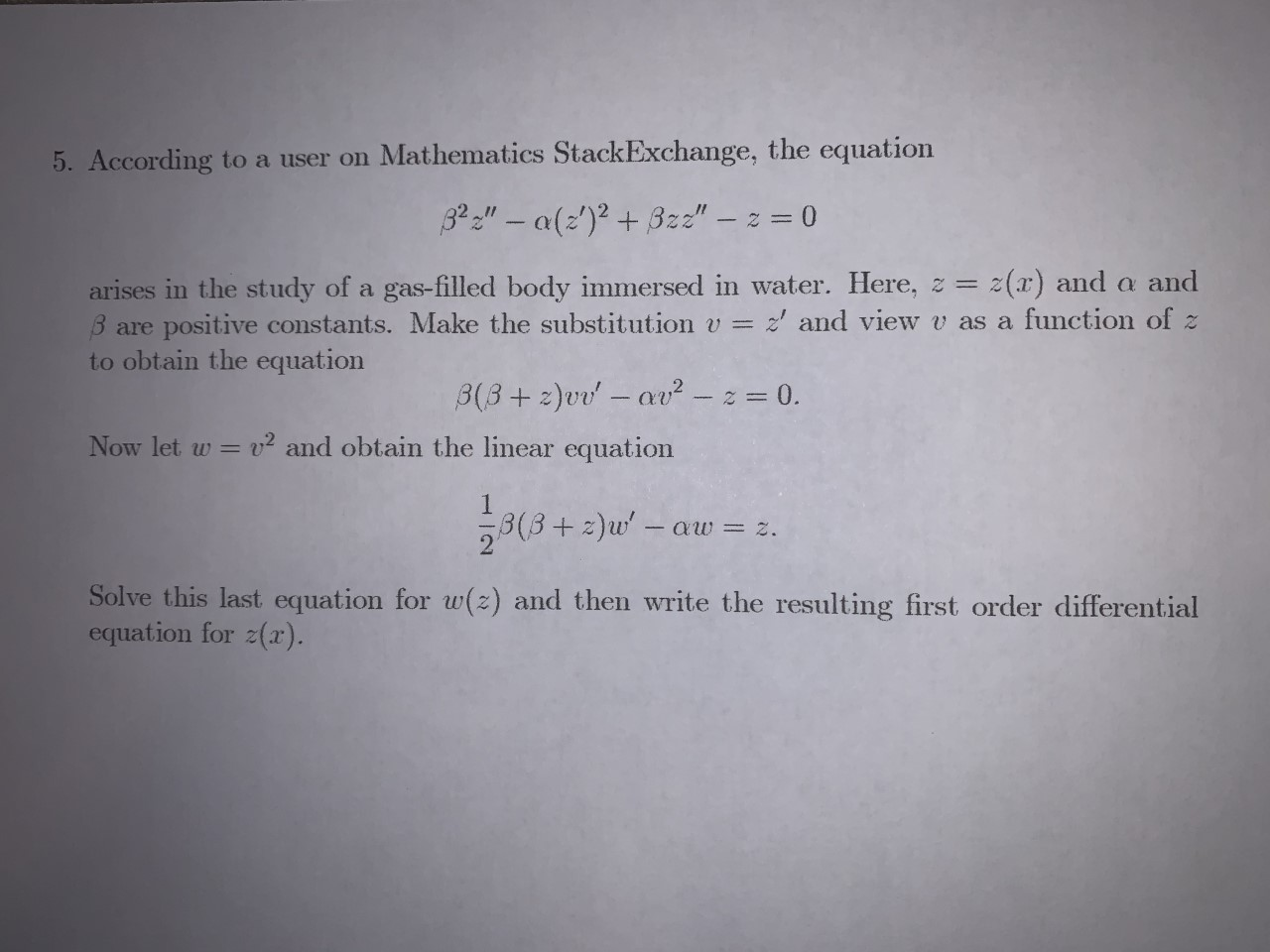 Solved 5. According to a user on Mathematics StackExchange, | Chegg.com