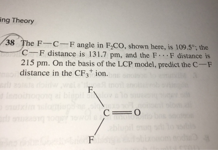 Solved The F -C-F angle in F2CO, shown here, is 109.5 | Chegg.com