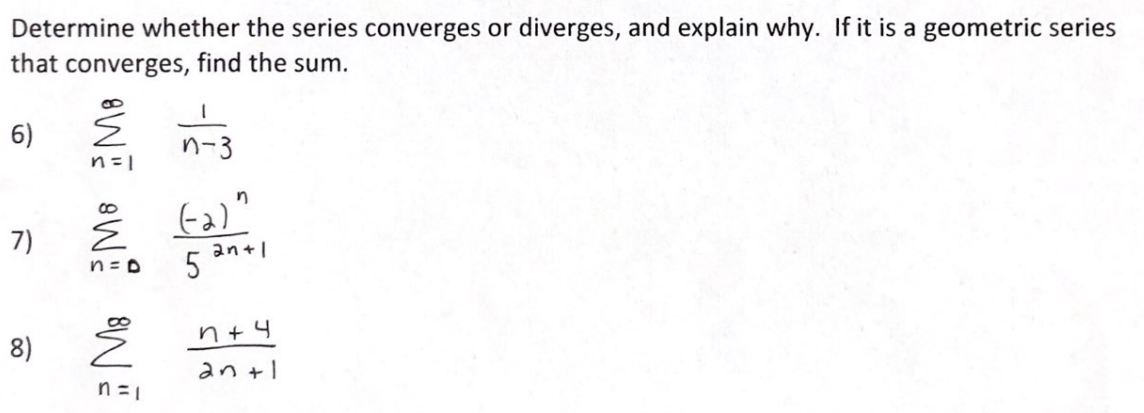 Solved Determine whether the series converges or diverges, | Chegg.com