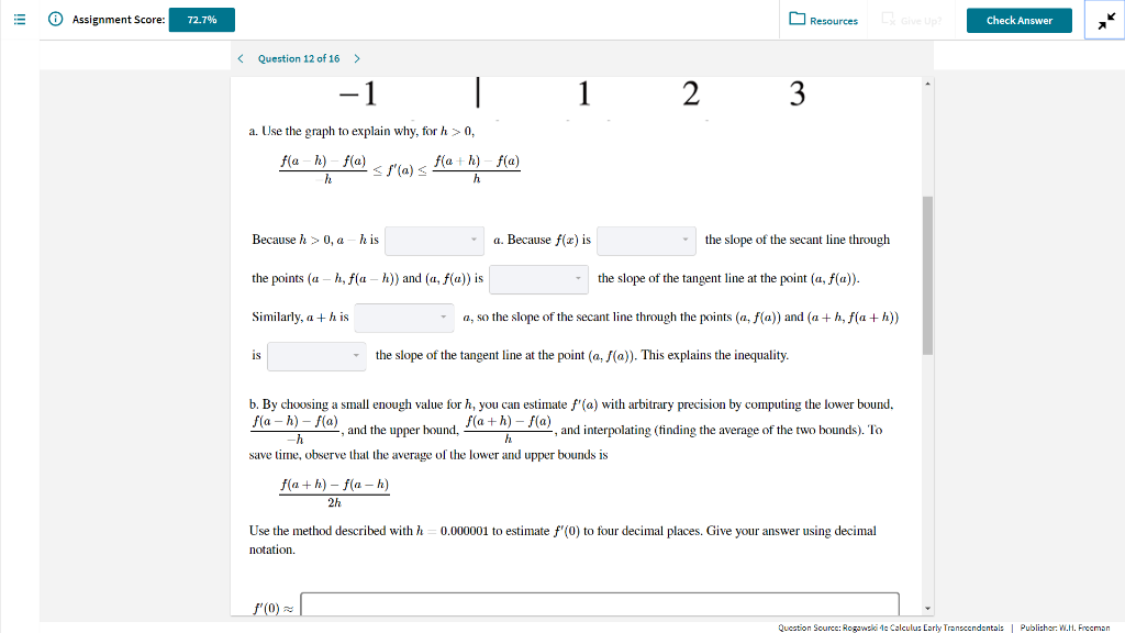 Solved Assignment Score: 72.7% Resources Give Up? Check | Chegg.com