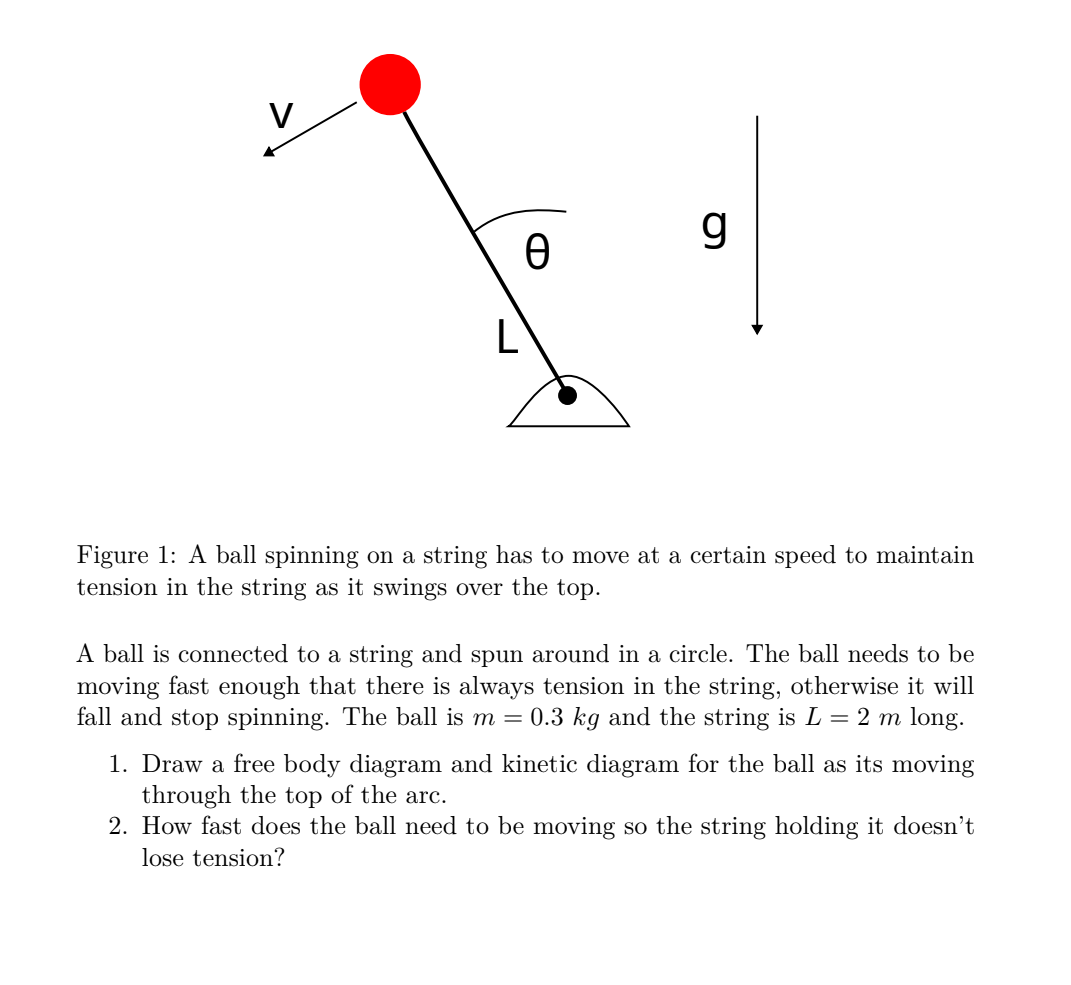 Solved Figure 1: A ball spinning on a string has to move at | Chegg.com