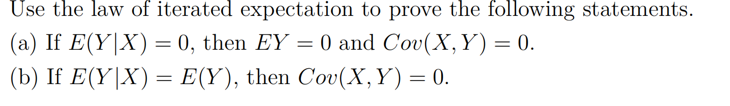 Solved Use the law of iterated expectation to prove the | Chegg.com