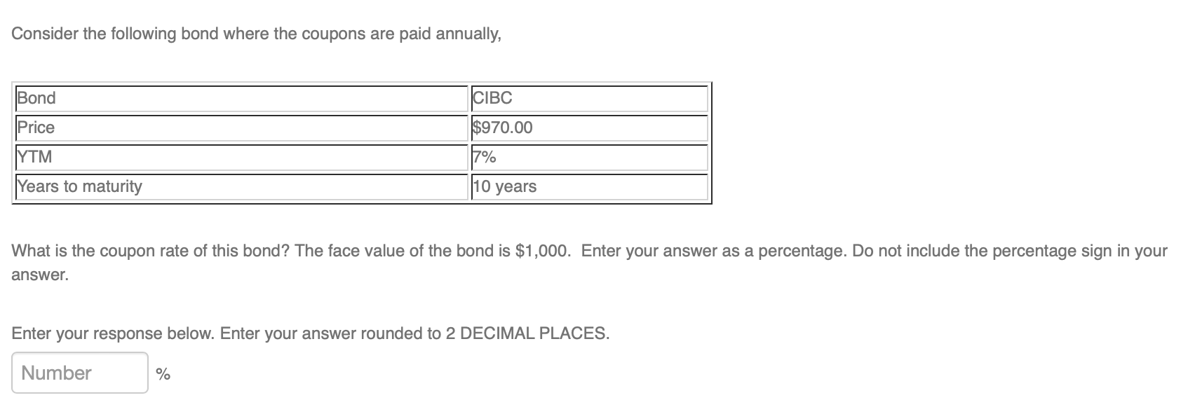 Solved Consider the following bond where the coupons are | Chegg.com