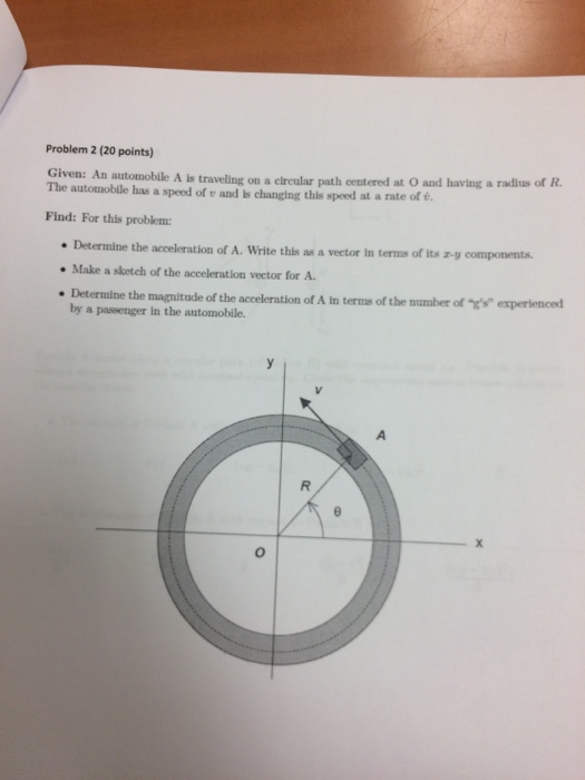 Solved Given: An automobile A is traveling on a circular | Chegg.com
