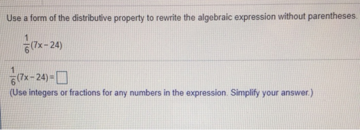 Solved Use a form of the distributive property to rewrite | Chegg.com