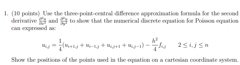Solved 1. (10 points) Use the three-point-central difference | Chegg.com