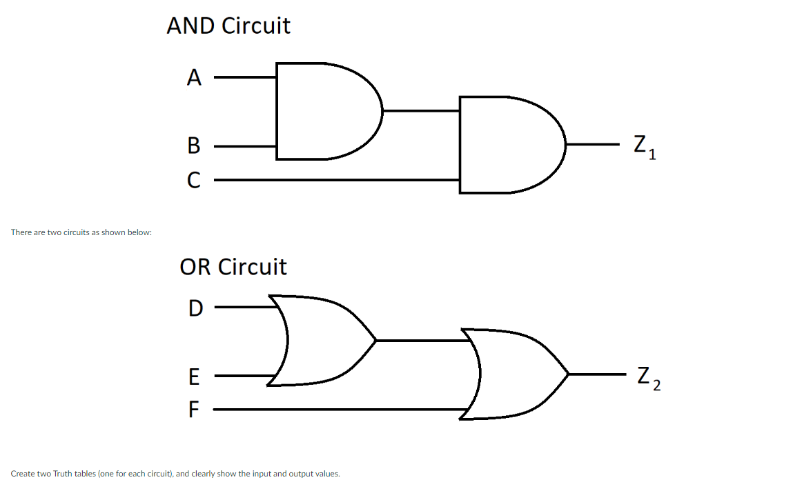 Solved There are two circuits as shown below:Create two | Chegg.com