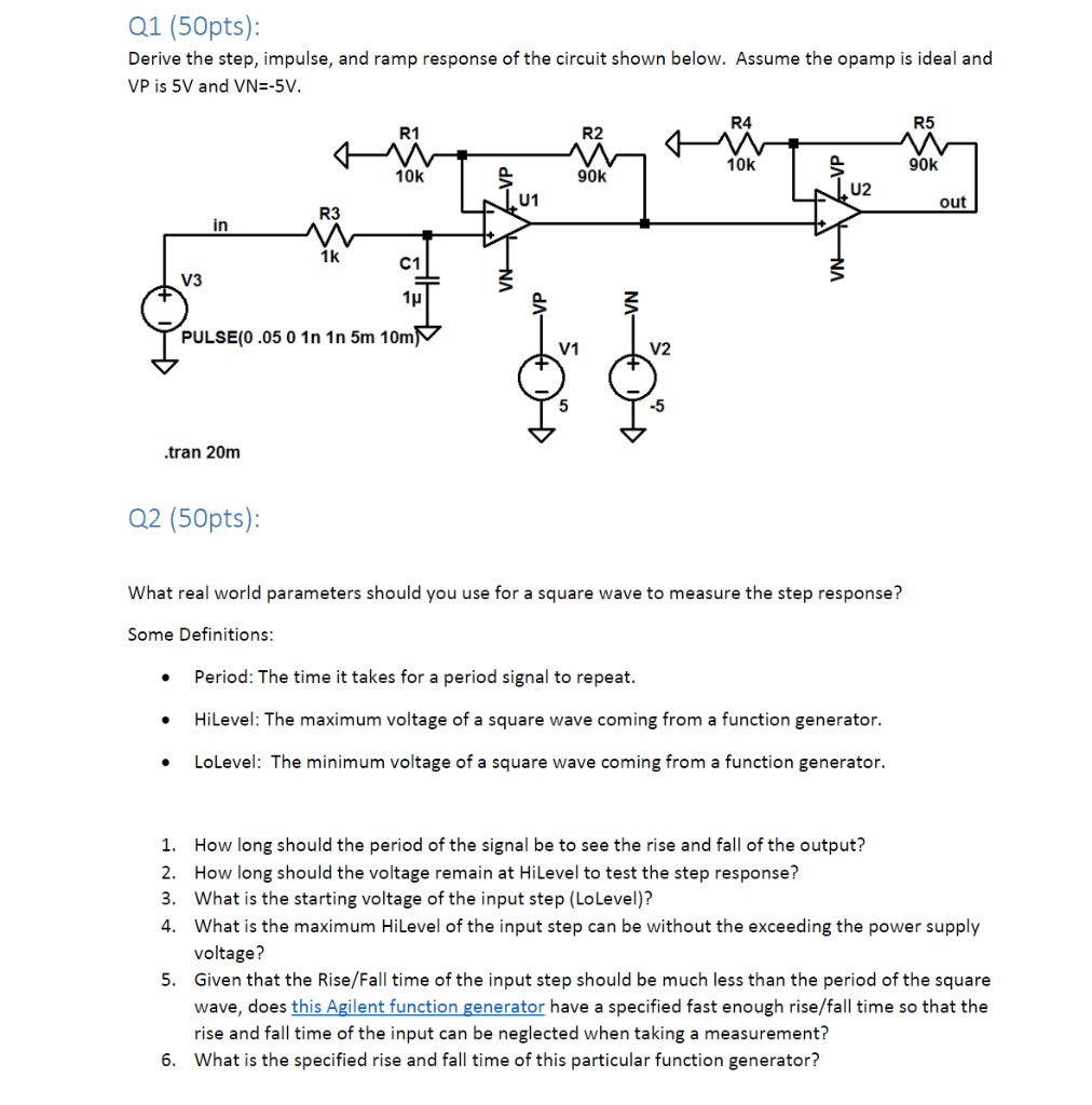 Solved Q1 (50pts): Derive the step, impulse, and ramp | Chegg.com