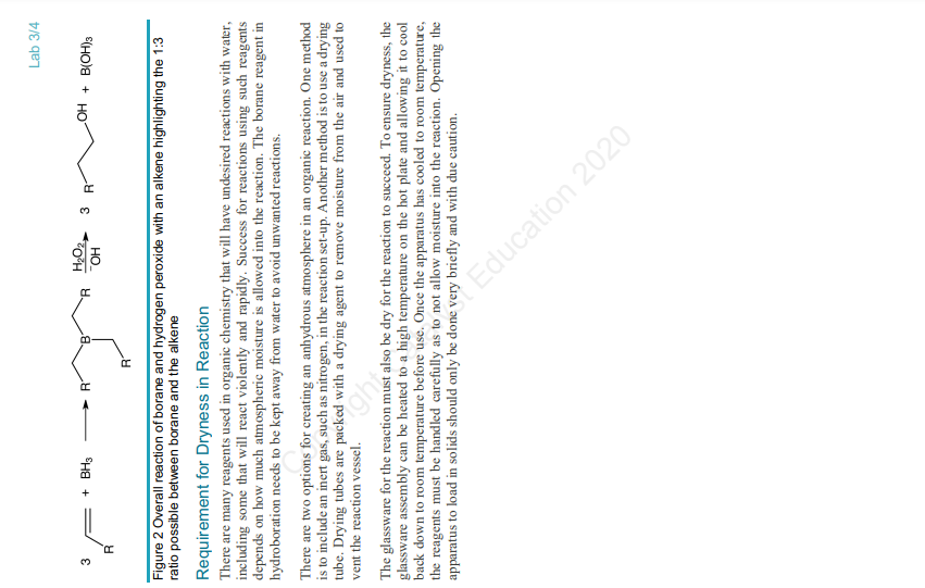 Solved Week 12 Data And Report Submission - Hydroboration | Chegg.com