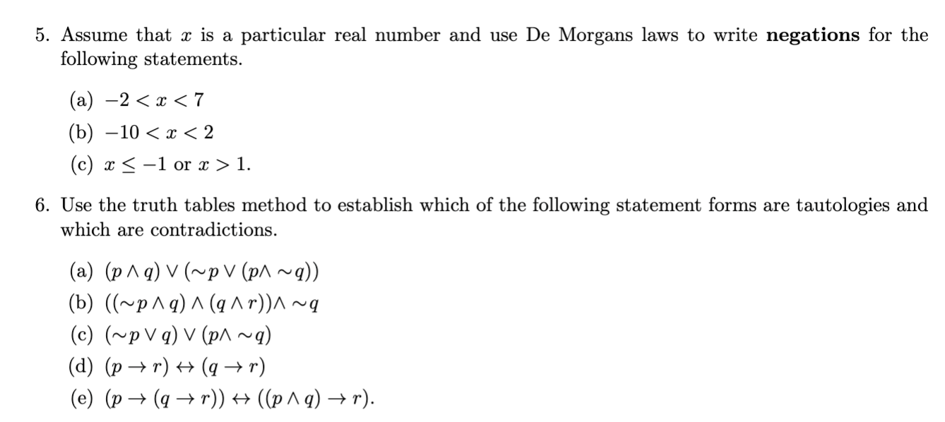 Solved 5. Assume that x is a particular real number and use | Chegg.com