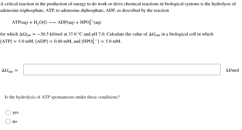 Solved A critical reaction in the production of energy to do | Chegg.com