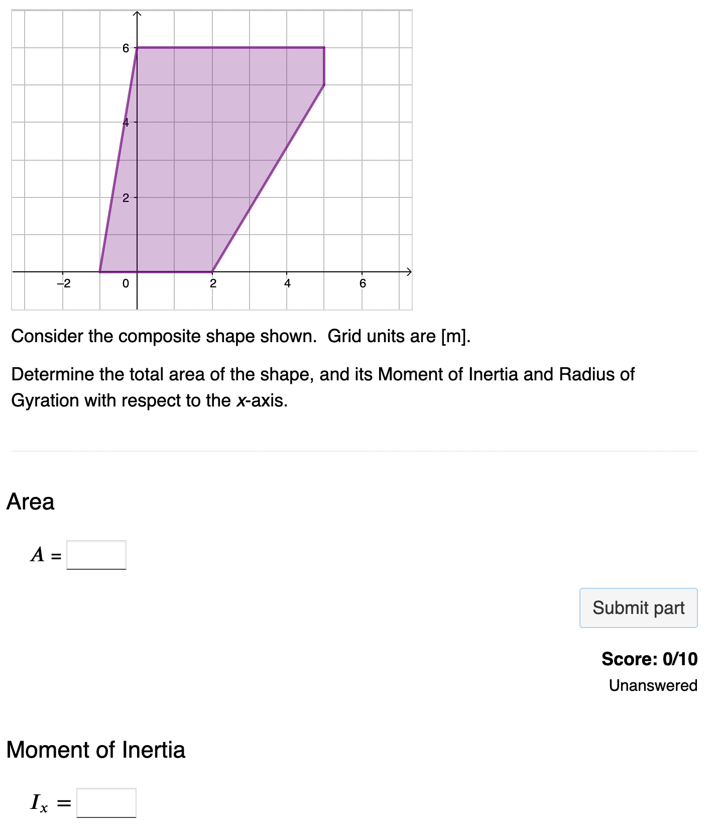 Solved Consider the composite shape shown. Grid units are | Chegg.com