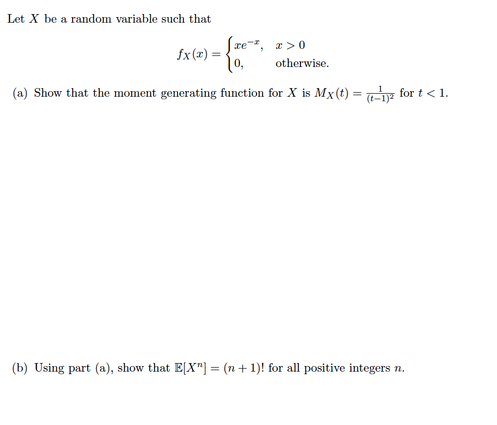 Solved Let x ﻿be a random variable such | Chegg.com