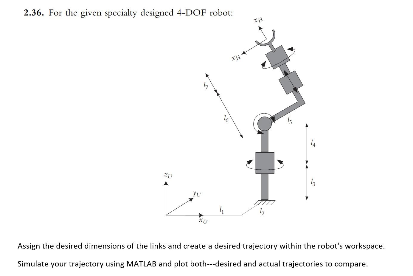 Solved 2.36. For the given specialty designed 4-DOF robot: | Chegg.com