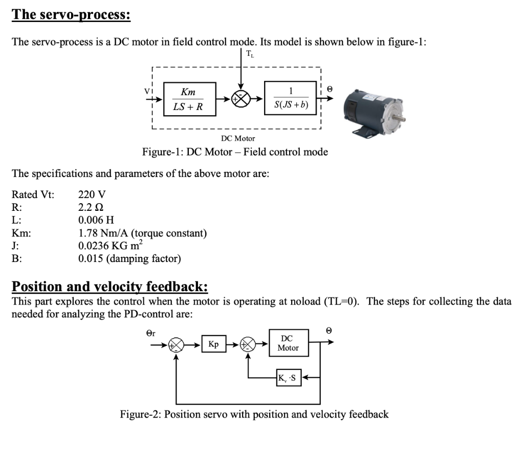 The servo-process: The servo-process is a DC motor in | Chegg.com