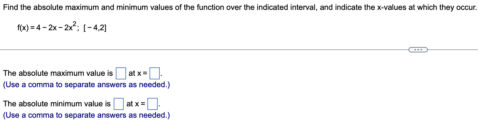 Solved Find the absolute maximum and minimum values of the | Chegg.com