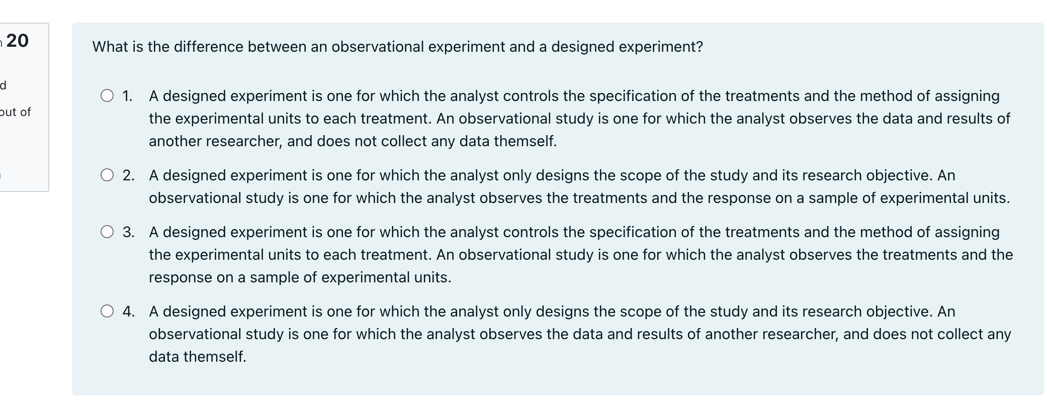 Solved What is the difference between an observational | Chegg.com