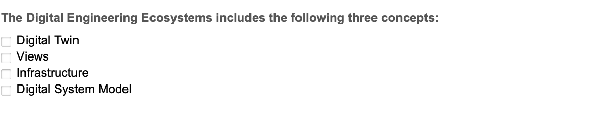 Solved The Digital Engineering Ecosystems includes the | Chegg.com