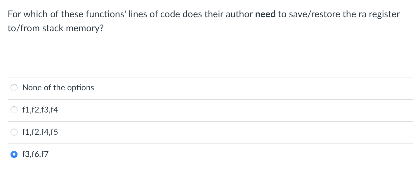 Solved Consider 7 functions f1,f2,f3,f4,f5,f6,f7 residing in | Chegg.com