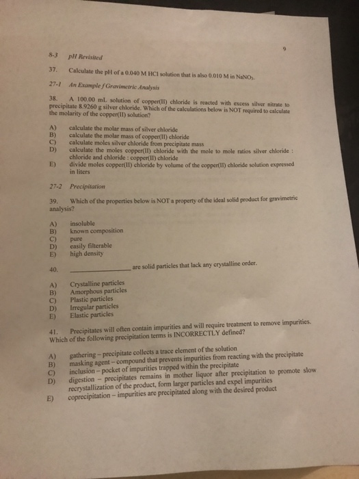 Solved 8-3 plH Revisited 37. Calculate the pH of a 0.040 M | Chegg.com
