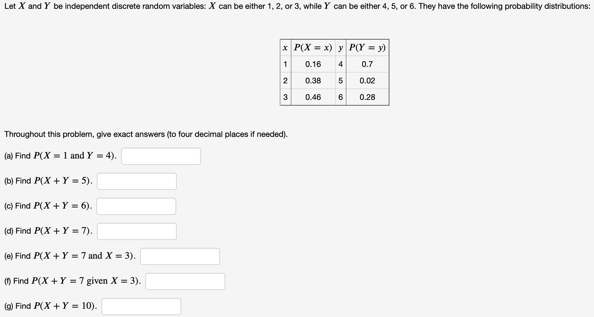 Solved Let X and Y be independent discrete random variables: | Chegg.com