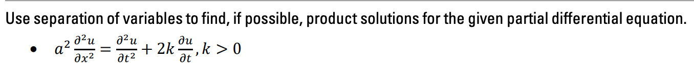 Solved Use separation of variables to find, if possible, | Chegg.com