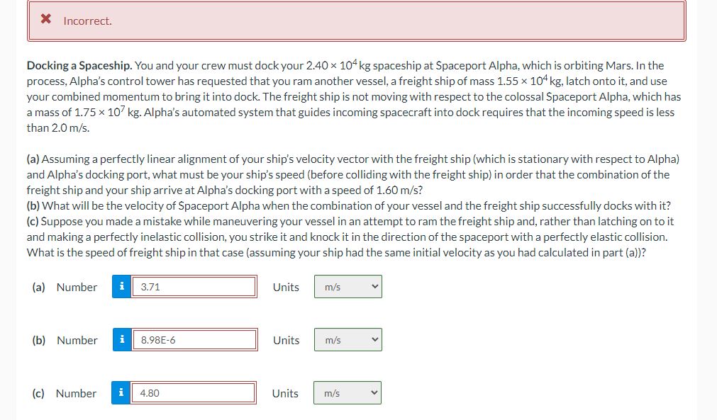 Solved Docking a Spaceship. You and your crew must dock your | Chegg.com