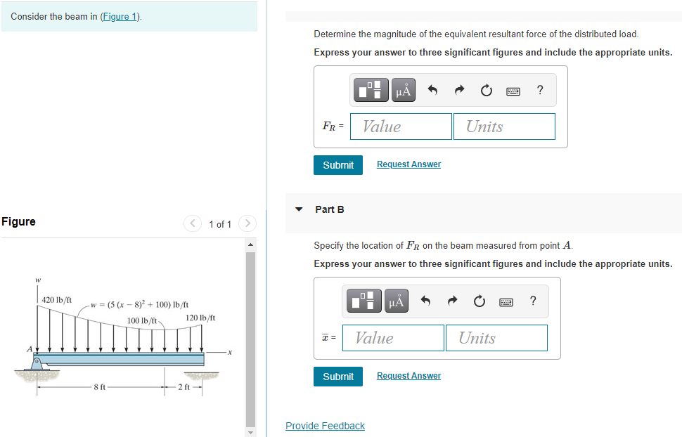 Solved Consider the beam in (Figure 1). Determine the | Chegg.com