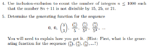 Solved 4. Use inclusion-exclusion to count the number of | Chegg.com