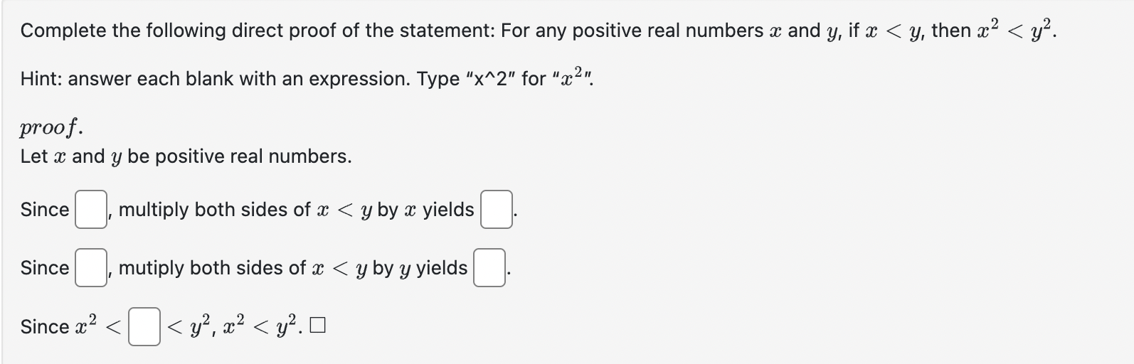 Solved Complete the following direct proof of the statement: | Chegg.com