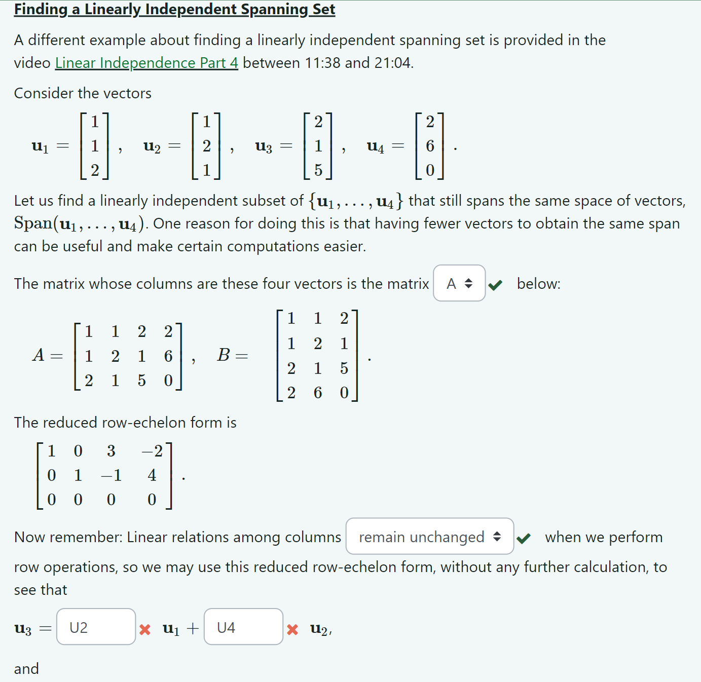 Solved Finding_a Linearly Independent Spanning_Set A | Chegg.com