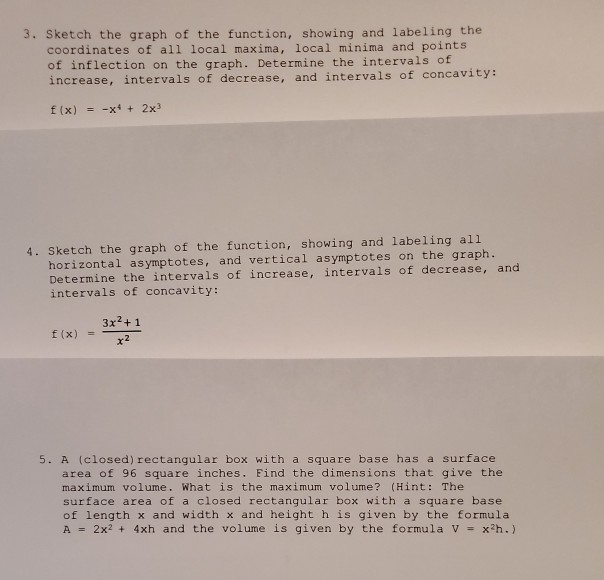 Solved 3. Sketch the graph of the function, showing and | Chegg.com