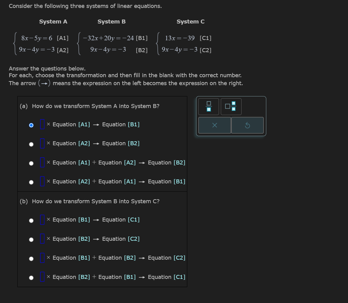 Solved Consider the following three systems of linear | Chegg.com