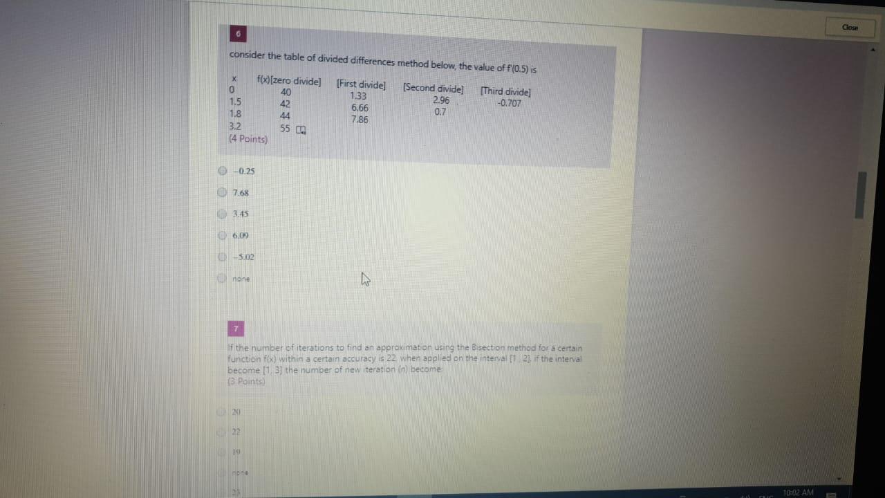 Solved Close consider the table of divided differences | Chegg.com
