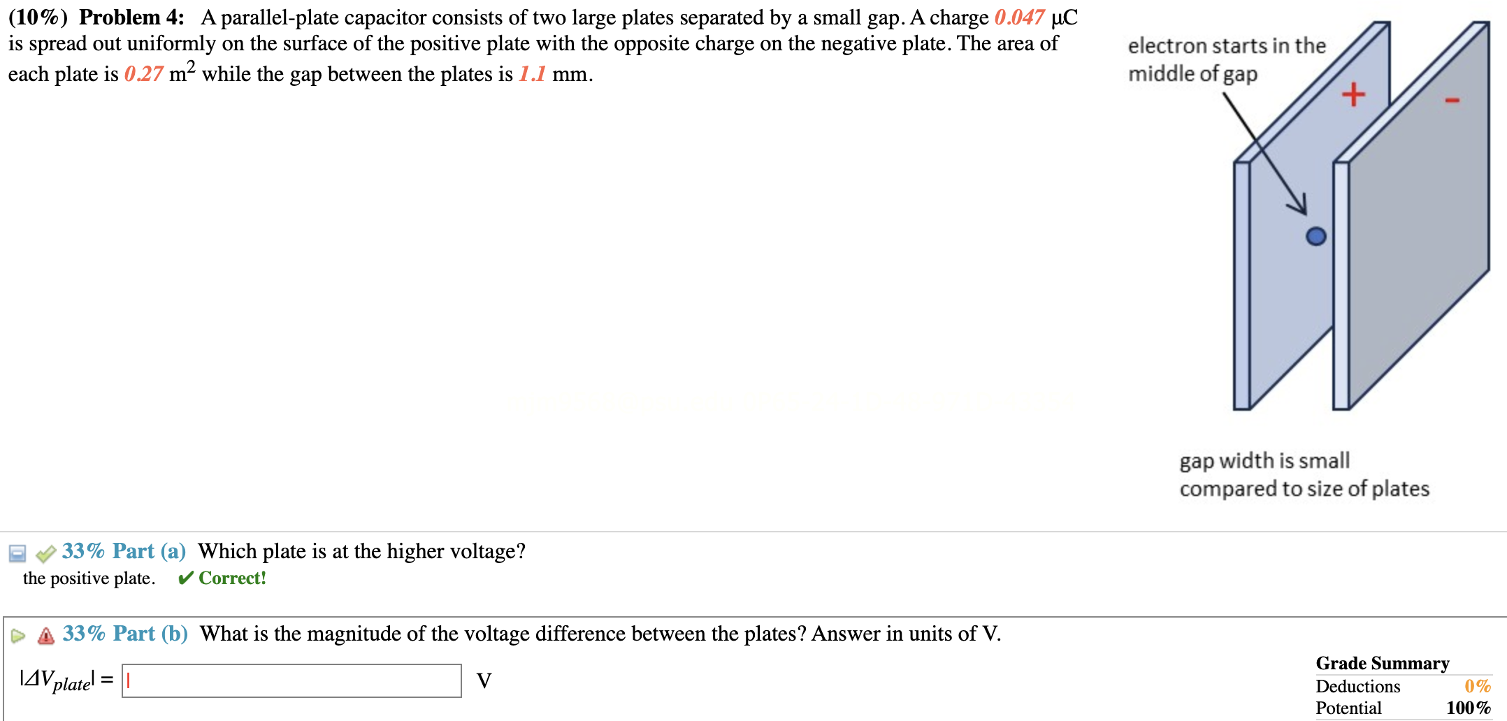 Solved (10\%) Problem 4: A parallel-plate capacitor consists | Chegg.com