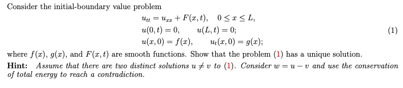 Solved Consider the initial-boundary value problem Utt = Unx | Chegg.com