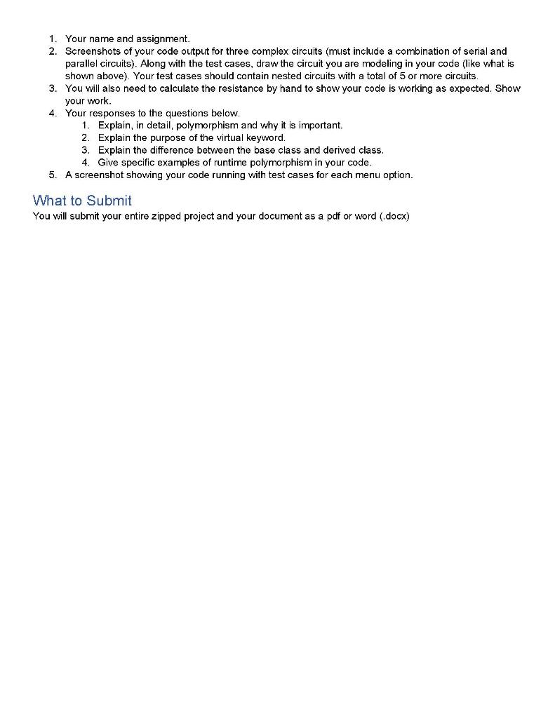 Solved Circuits C++ Programming Code Everything needs to be | Chegg.com