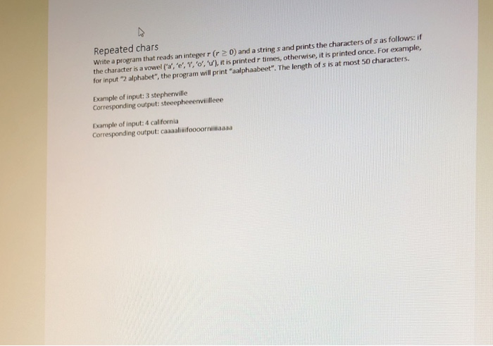 Solved Repeated Chars Write A Program That Reads An Integer
