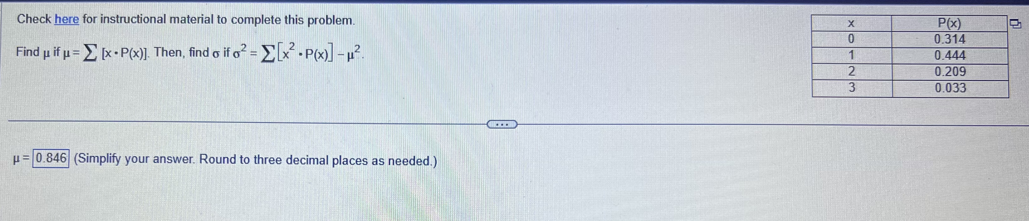 Solved Check here for instructional material to complete | Chegg.com
