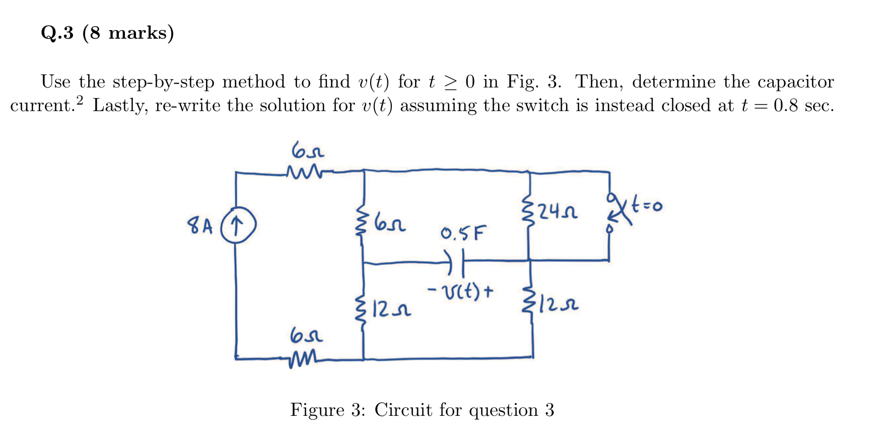 Solved Q.3 (8 marks) Use the step-by-step method to find | Chegg.com