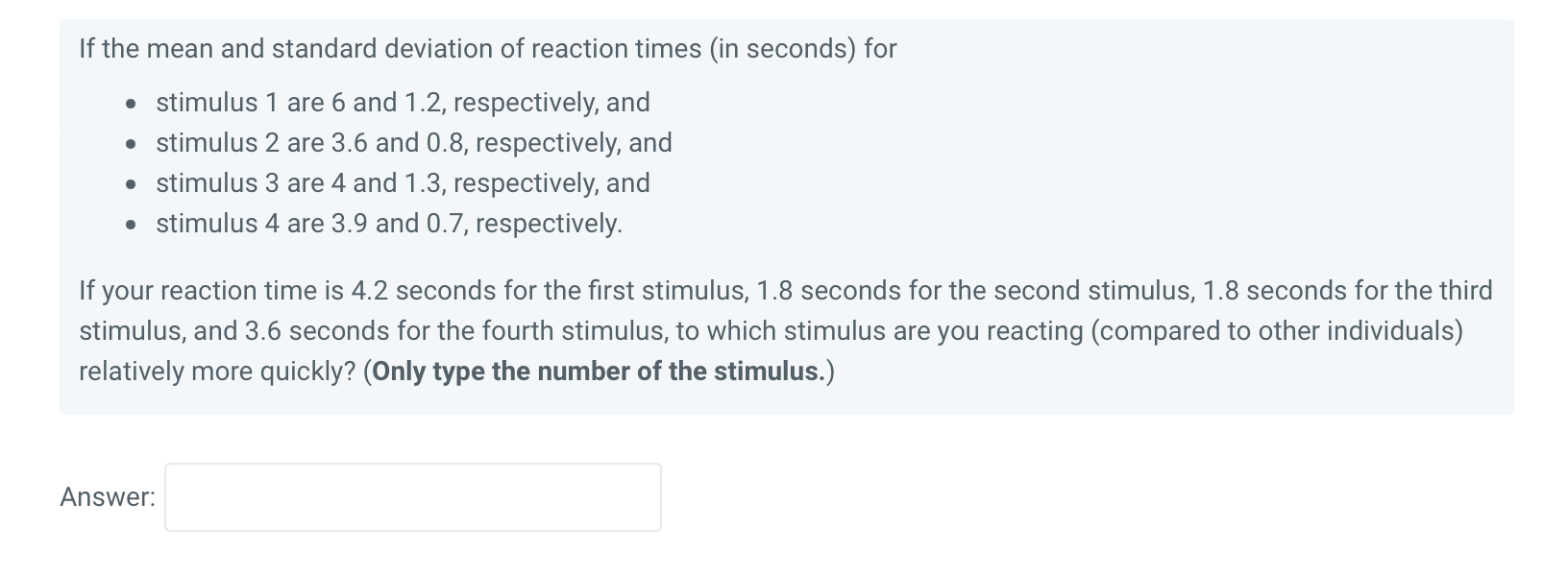Solved If the mean and standard deviation of reaction times | Chegg.com