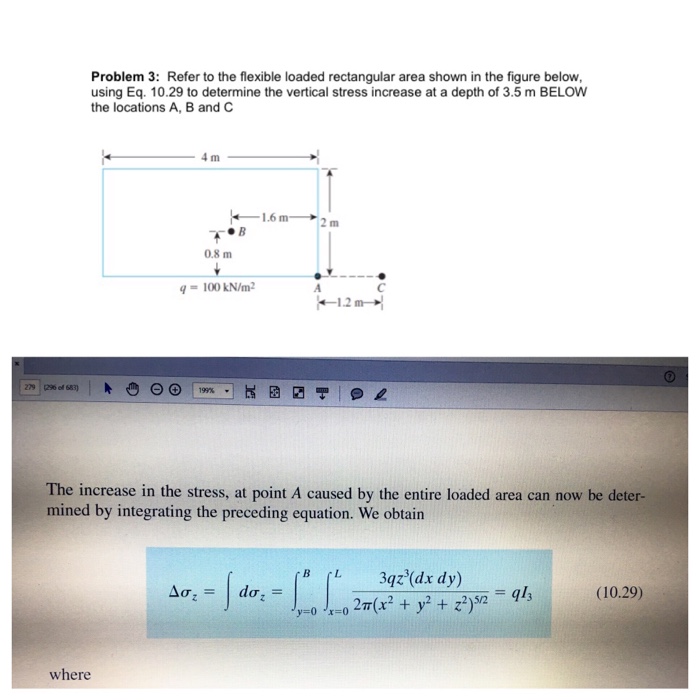 Solved Refer to the flexible loaded rectangular area shown | Chegg.com