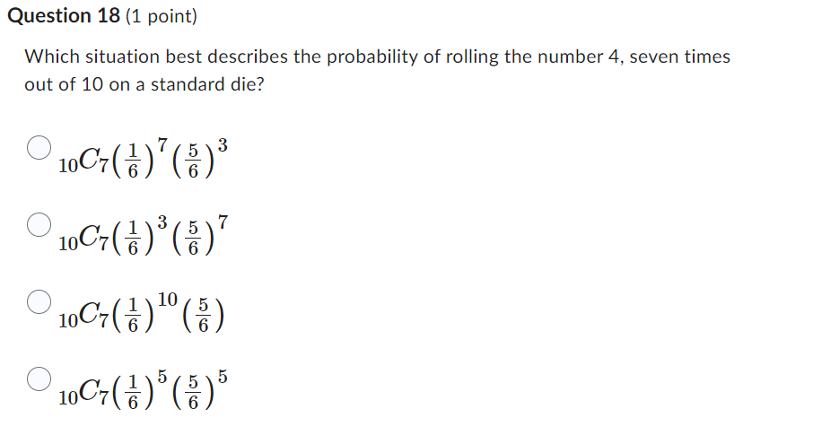Solved Which situation best describes the probability of | Chegg.com