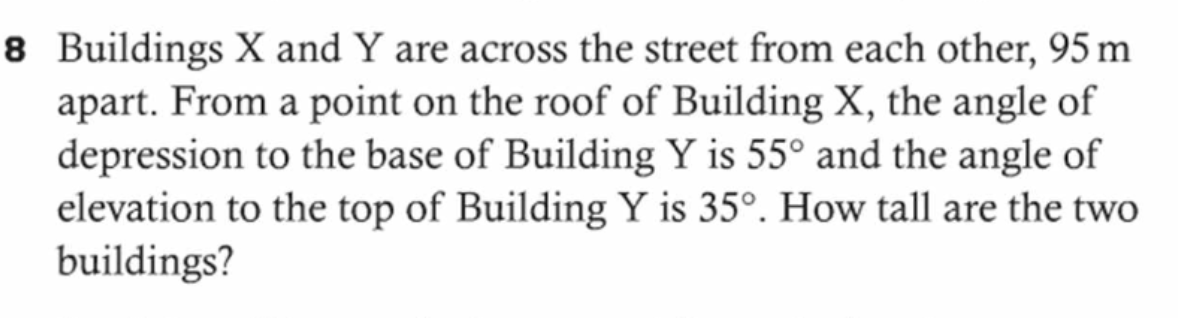 Solved 8 Buildings X and Y are across the street from each | Chegg.com