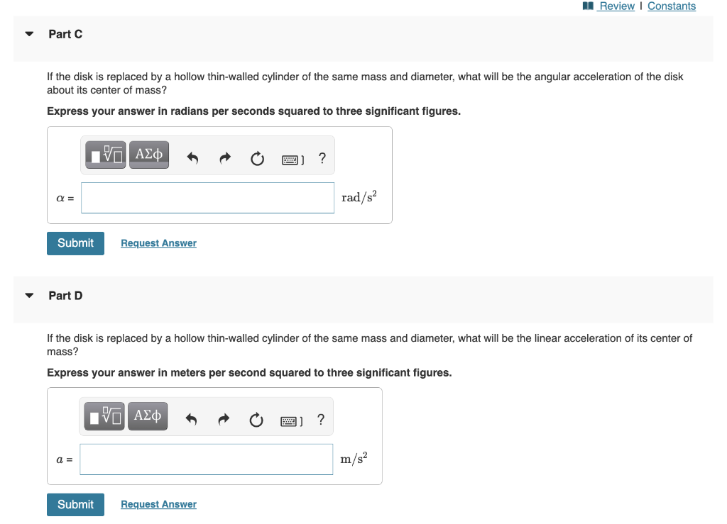 Solved Part A A thin, light string is wrapped around the rim | Chegg.com