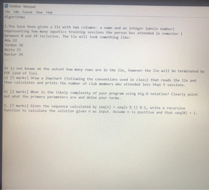 Solved Untitled - Notepad File Edit Format View Help | Chegg.com