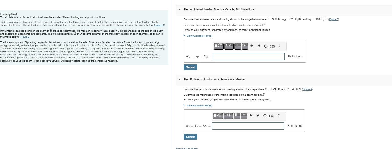 Solved Learning Goal: To calculate internal forces in | Chegg.com