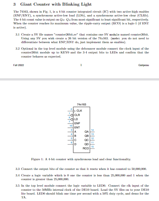 Solved 3 Giant Counter with Blinking Light 'The 7416i3, | Chegg.com