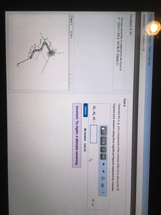 Solved hanics Statics 2301-62 Homework 3 Problem 4.33 | Chegg.com