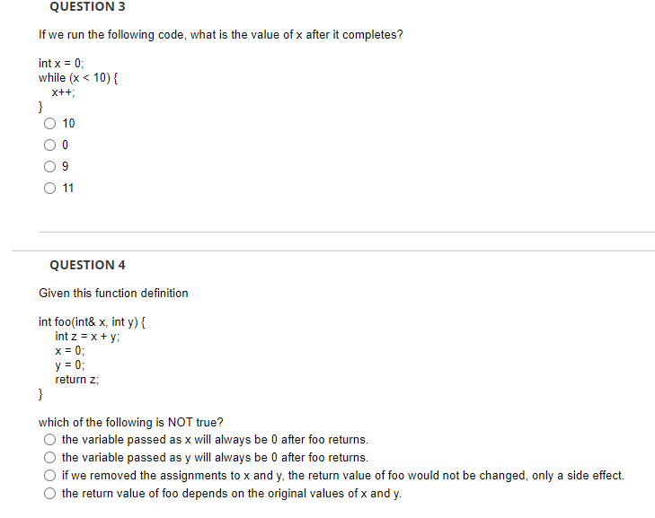Solved If we run the following code, what is the value of x | Chegg.com